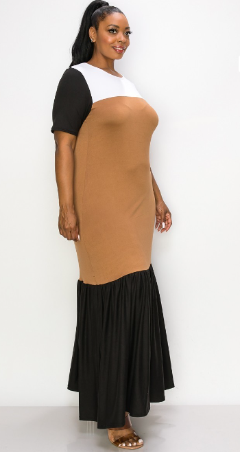 Cinnamon Colorblock Dress | Sugaz Kouture